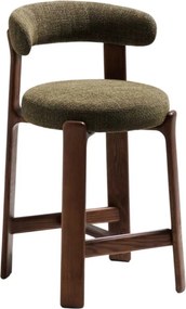 Zelená/v tmavě přírodní barvě barová židle z jasanového dřeva (výška sedáku 65 cm) Granite – Kave Home