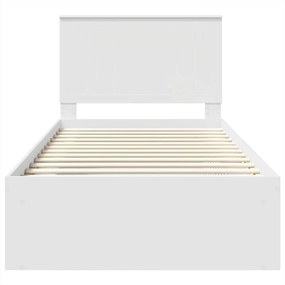Rám postele s čelo Bílá 100 x 200 cm Masivní borové dřevo 3411046