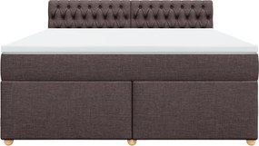 Box spring postel s matrací tmavě hnědá 180x200 cm textil 3289069