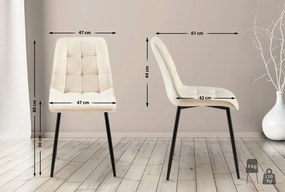Sada 2 jídelních židlí Gifford samet – krémová