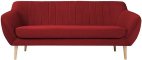Červená sametová pohovka Mazzini Sofas Sardaigne, 188 cm