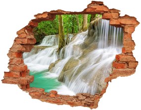 Wallmuralia Díra 3D ve zdi nálepka Vodopády 90x70 cm
