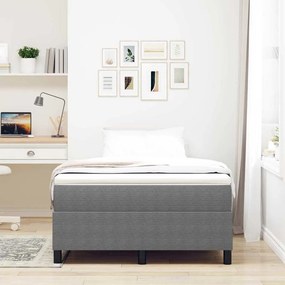 Postel s boxspringem Světle šedá a bílá 120 x 190 cm 3337452