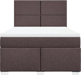 Box spring postel s matrací tmavě hnědá 140x200 cm textil 3292807