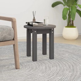 Konferenční stolek šedý Ø 35 x 35 cm masivní borové dřevo - Default Title