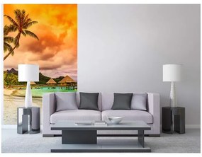 DIMEX | Vliesová fototapeta na zeď Polynésie MS-2-0211  | 150 x 250 cm | oranžová, tyrkysová, hnědá, zelená
