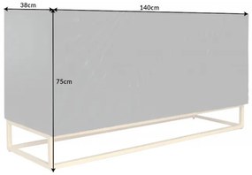 Designová 3D masivní komoda černá &ndash; Sirius II