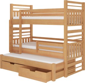 ADRK Furniture Třílůžková patrová postel HIPPO 200x90 CH-Hip-Bee-208-E1912