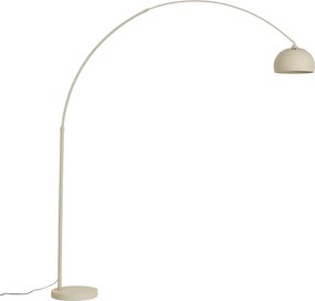 Moderní oblouková lampa béžová s mramorovým podstavcem - XXL
