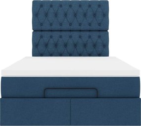 Osmanský rám postele s matrací modrá 120x200cm textil 3313236
