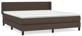 vidaXL Box spring postel s matrací hnědá 160x200 cm umělá kůže