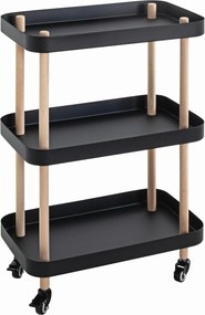 XXXLutz SERVÍROVACÍ VOZÍK, přírodní barvy, černá, barvy buku, 50/30/76 cm - Barové vozíky - 001931044306