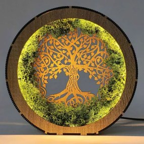 Dřevěná LED lampa Strom života s mechem - noční lampa I SENTOP LED0633