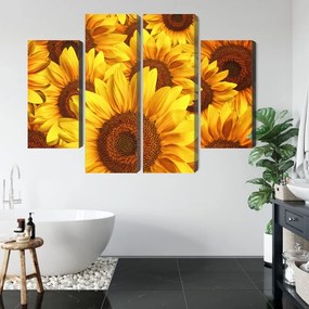 Vícedílný obraz 3D Květy Slunečnice Nedostatek Nedostatek Přírodní plátno 200x150