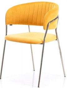 Velurová židle 52x47x79,5cm, žlutá