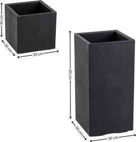 Sada 2 ks květináčů BETONIQUE 30x30/30x60 cm - výběr z 2 provedení