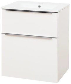 Mereo Mereo, Mailo, koupelnová skříňka s keramickým umyvadlem 61 cm, bílá, dub, antracit, CN510