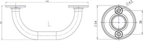WHITE LINE madlo k vaně 20cm výška pouze 8cm, bílá