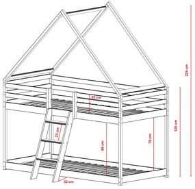 Legno Dětská patrová postel Svět borovice Rozměr (cm): 90x200