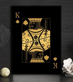 Pixada King of spades Gold - motivační obraz Velikost: B2 - 50x70 cm, Volba rámu: s černým rámem