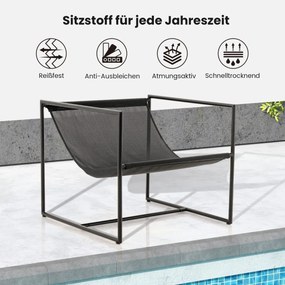 Costway Sada 2 křesel Sling Accent se sedákem a opěradlem a kovovým rámem