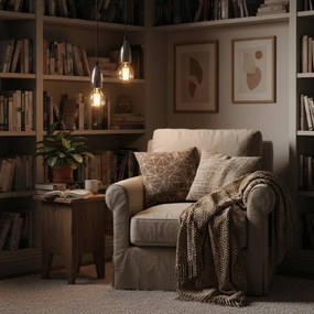 Toolight Rea, Stropní lampa závěsná Chrome držák žárovky APP358-1CP, OSW-08424