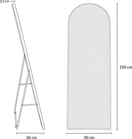 Velké stojací zrcadlo FRAM černé, 150 x 50 cm