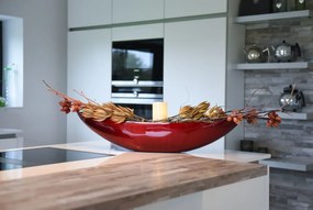 Dekorační mísa ALEXA, sklolaminát, šířka 90 cm, červeno-černý lesk