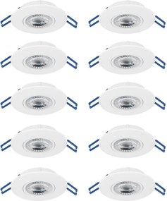 Eglo 300187 - SADA 10xLED Podhledové svítidlo GEDREZ LED/4,9W/230V pr. 9 cm bílá