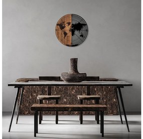 Asir Nástěnná dekorace pr. 56 cm mapa dřevo/kov 899SKL2308
