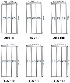 Posuvné sprchové dveře REA ALEX 120 cm pro instalaci do niky, chrom/transparent - bez vaničky