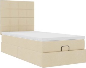 Osmanský rám postele s matrací krémově 80x200cm textil 3313966