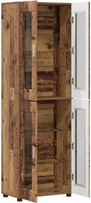 Vysoký bufet FLORIN 60 x 35 x 182 cm Staré dřevo 3397912