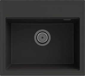 Gamma Modern 5055, 1-komorový granitový dřez 560x500x210 mm, černá, GMA-ZM-55-BK