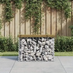 Zahradní lavička, gabion styl, přírodní dřevo, NoBi DAILA 2