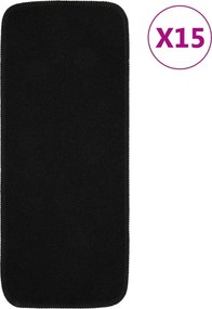 vidaXL Protiskluzové nášlapy na schody 15 ks 60x25 cm obdélníkové [340392] Barva: Černá