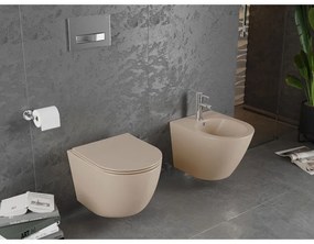 Mexen Lena, závěsná toaletní mísa 480x360x355 mm s pomalu padajícím sedátkem, cappuccino matná, 30224064