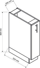 ALFASHOP ZOYA dolní D20 cargo dub