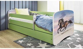Dětská postel Babydreams běžící kůň zelená