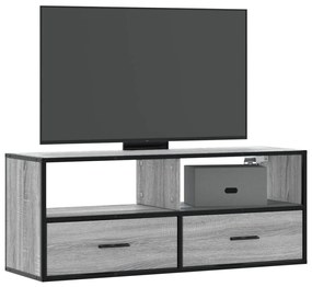 TV skříňka šedá sonoma 100x31x39,5 cm kompozitní dřevo a kov