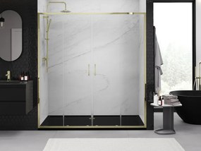 Mexen Exo dvoukřídlé posuvné sprchové dveře 170 cm, transparentní, zlaté - 8152-170-000-50-00