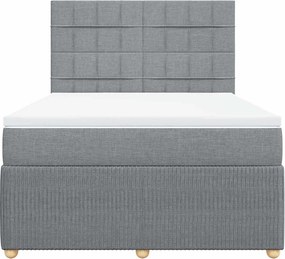 Box spring postel s matrací světle šedá 160 x 200 cm textil 3294407