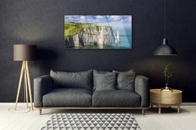 Obraz na skle Útes Pobřeží Moře Skály 100x50 cm