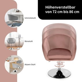 Costway Výškově nastavitelné křeslo čalouněné otočné o 360° do nosnosti 120 kg