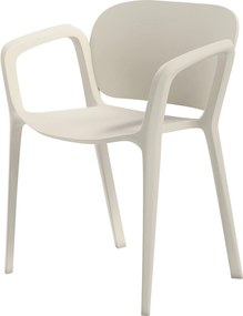 Sada 4 Zahradních Židlí Outsunny - Odolné Plastové Židle do Zahrady, Stohovatelné s Opěrkami a Zádovou Opěrkou, Podporují až 120 kg, Zahradní Nábytek