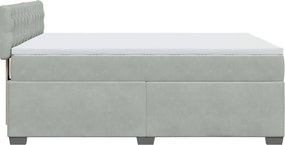 Box spring postel s matrací světle šedá 160x200 cm samet 3288660