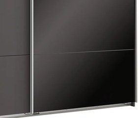 Šatní skříň Easy Plus, 225 cm, grafit/černé sklo