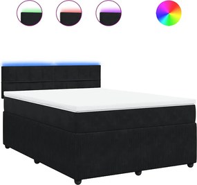 Box spring postel s matrací černá 140x200 cm samet 3290060