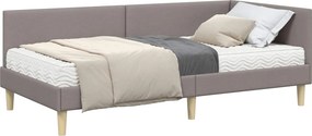 Rohový rám postele s matrací Jiný s čelo 2 ks Taupe textil 3393730