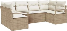 Set pohovek 6 ks Béžová polyratan 3346521